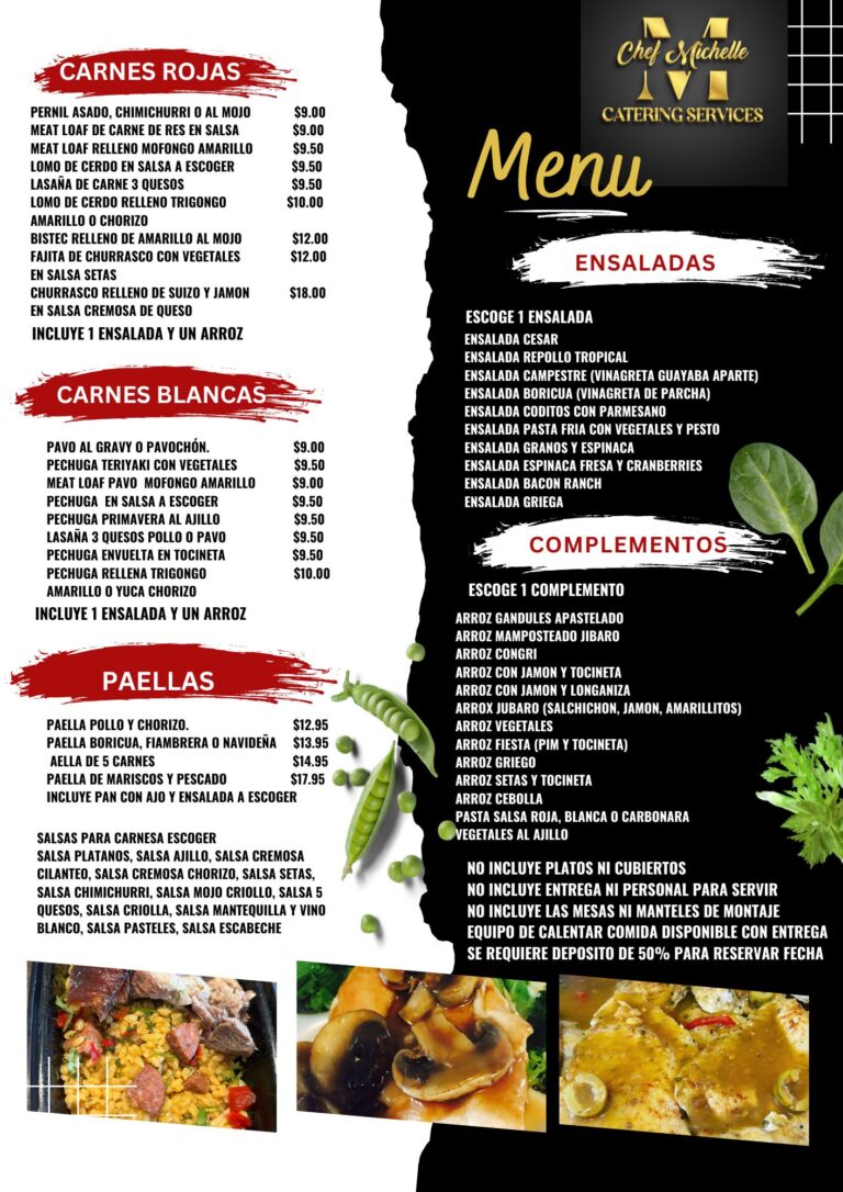 Michelle Catering en Puerto Rico - llámanos al 787-299-1380